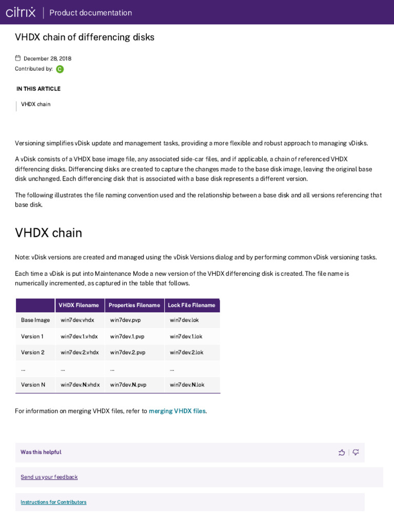VHDX Chain of Differencing Disks - Provisioning Services 7.15 | PDF