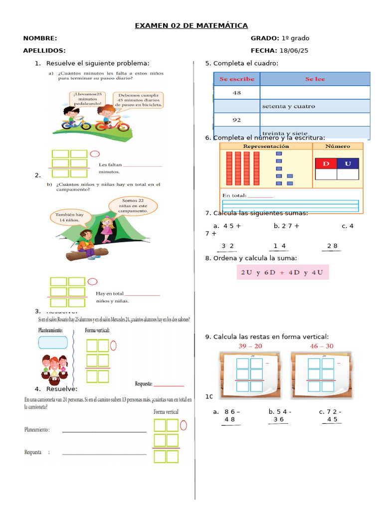 Examen 02 de Matematica | PDF