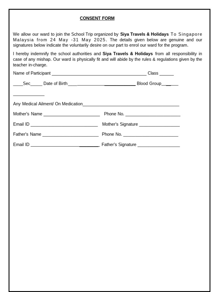 Consent Form Singapore | PDF