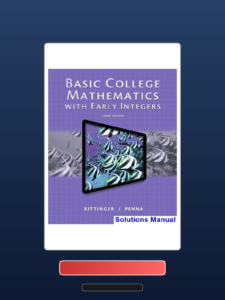 Basic College Mathematics With Early Integers 3rd Edition Bittinger ...