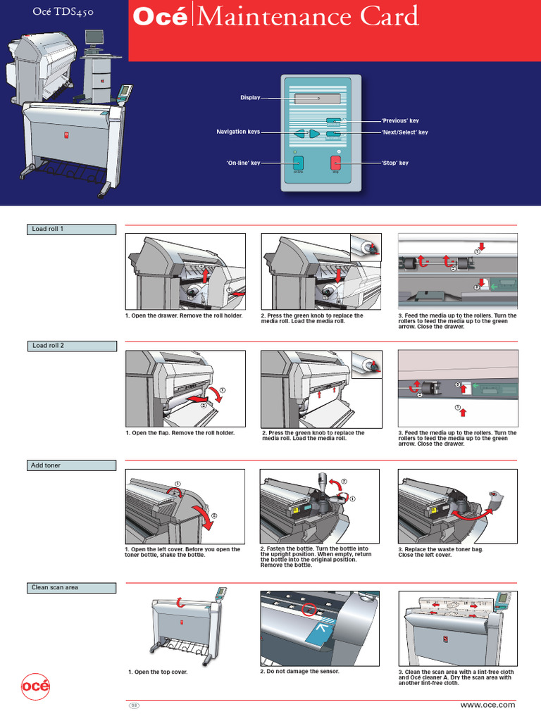 Quick Maintenance OCE-TDS 450 | PDF