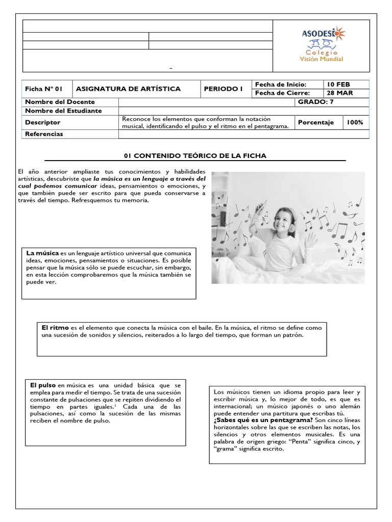 Ficha 01 Art | PDF | Ritmo | Musicología