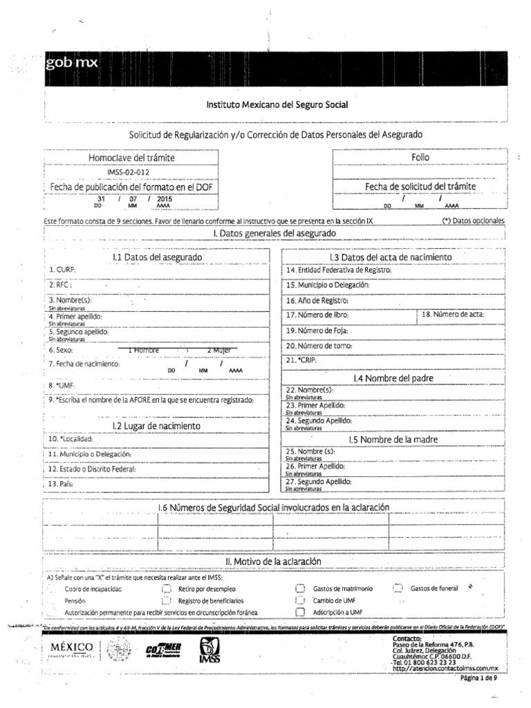 Formatos IMSS | PDF
