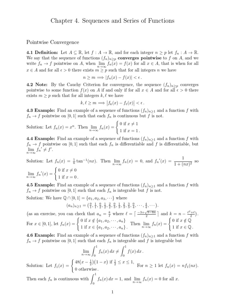 Pointwise and Uniform Convergence | PDF | Power Series | Sequence