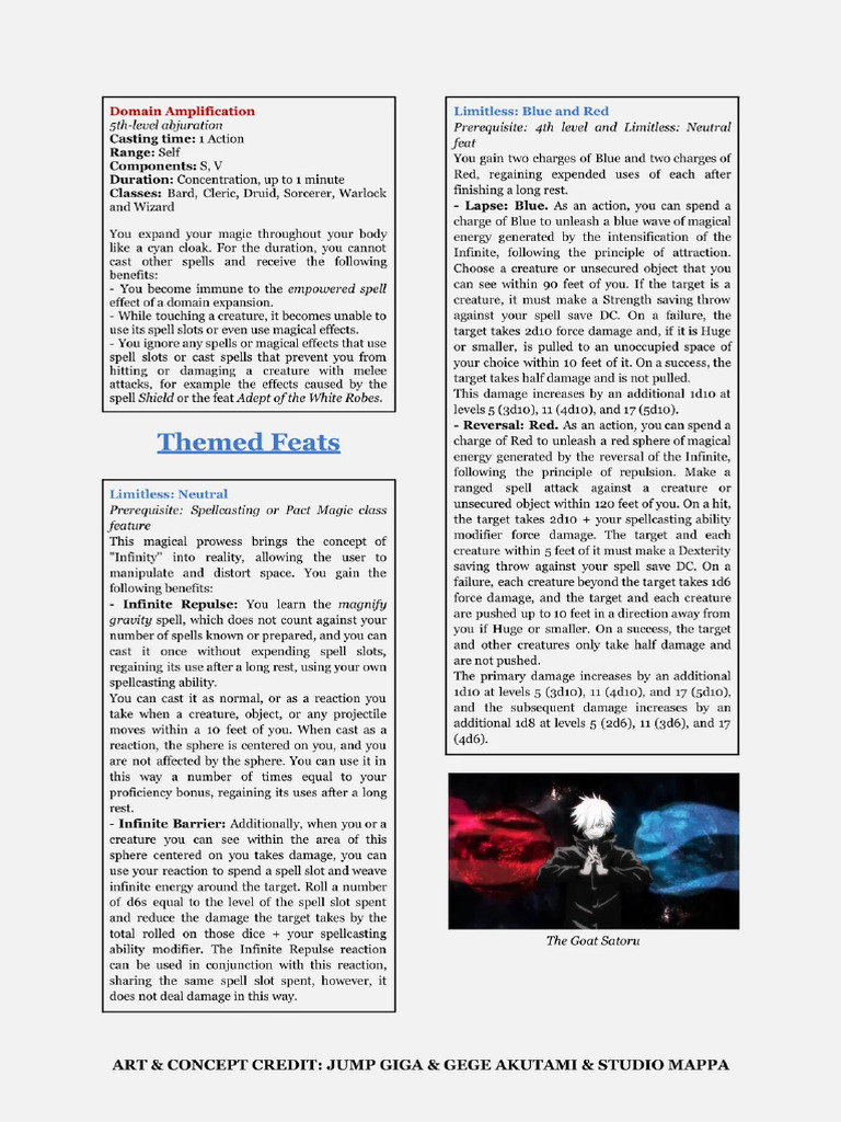 Jujutsu Kaisen Compendium of Spells and Feats Revised v0 9l6xej13x9xc1 ...