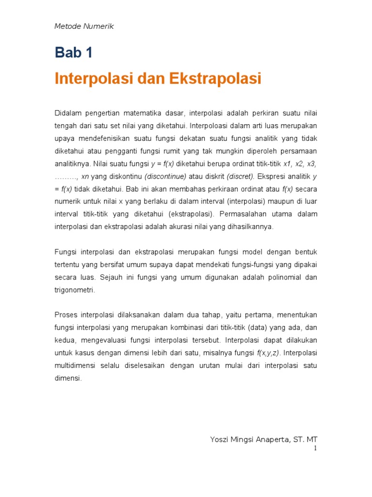 Interpolasi Dan Ekstrapolasi Teori | PDF
