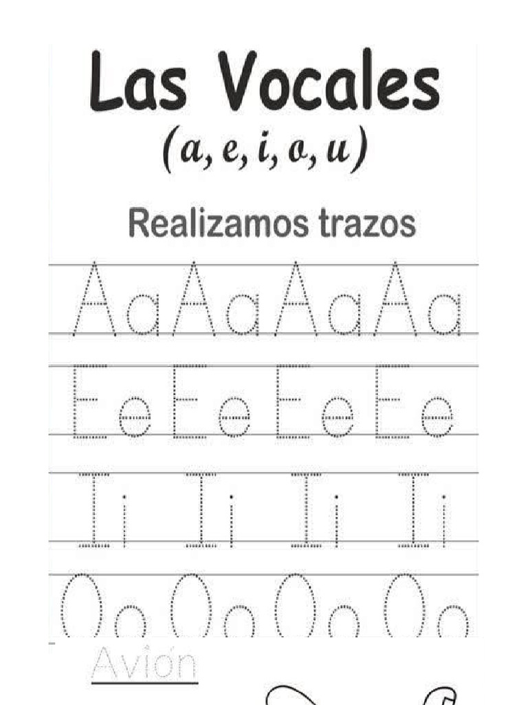Trazo de Las Vocales | PDF