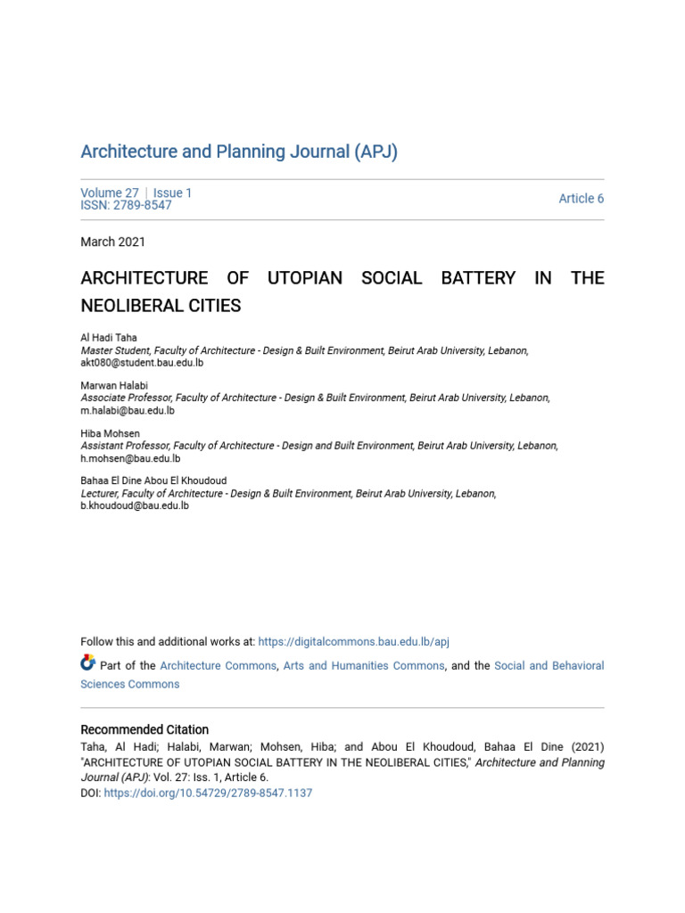 ARCHITECTURE OF UTOPIAN SOCIAL BATTERY IN THE NEOLIBERAL CITIES - Cópia ...
