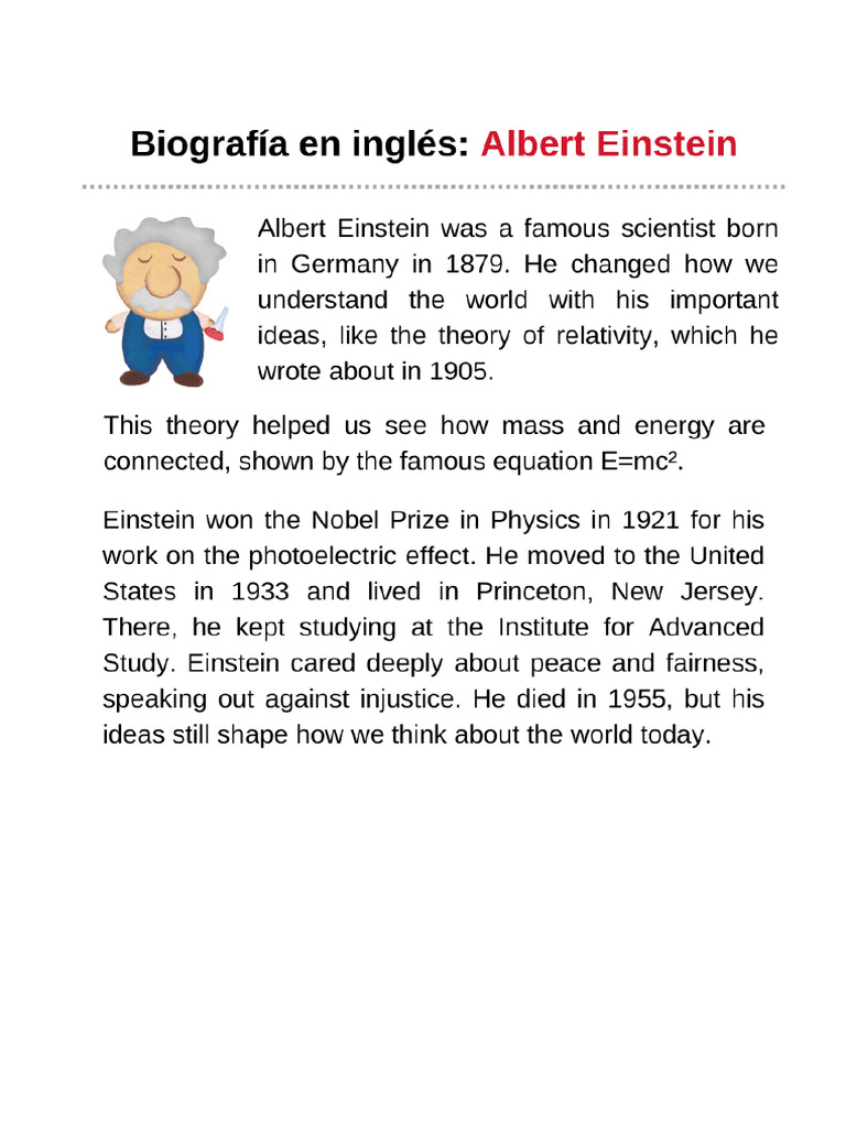 Albert Einstein Biography | PDF