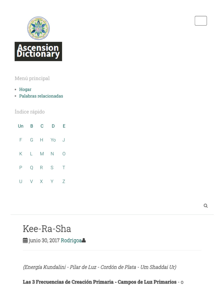 Kee-Ra-ShA Diccionario Ascensión | PDF | Feto