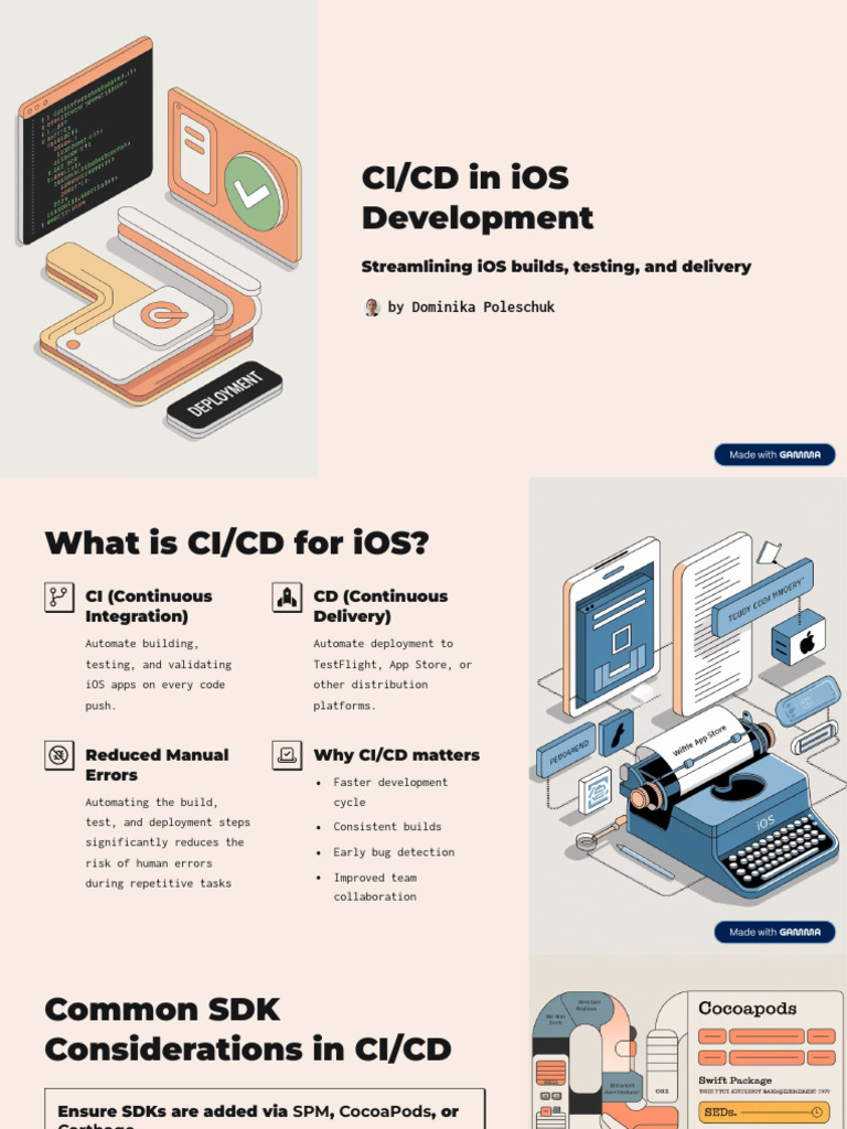 CI - CD in iOS Development by Dominika Poleschuk | PDF | Ios | Xcode