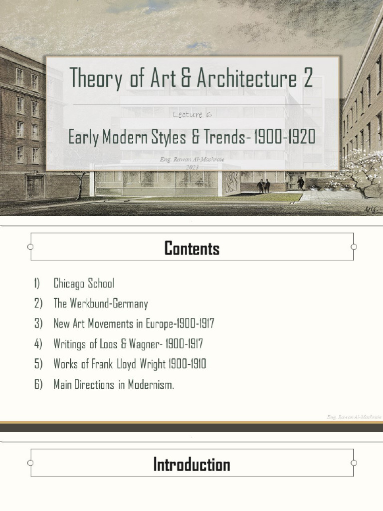 Lec06 - Early Modern Styles&Trends - 1900-1920 | PDF
