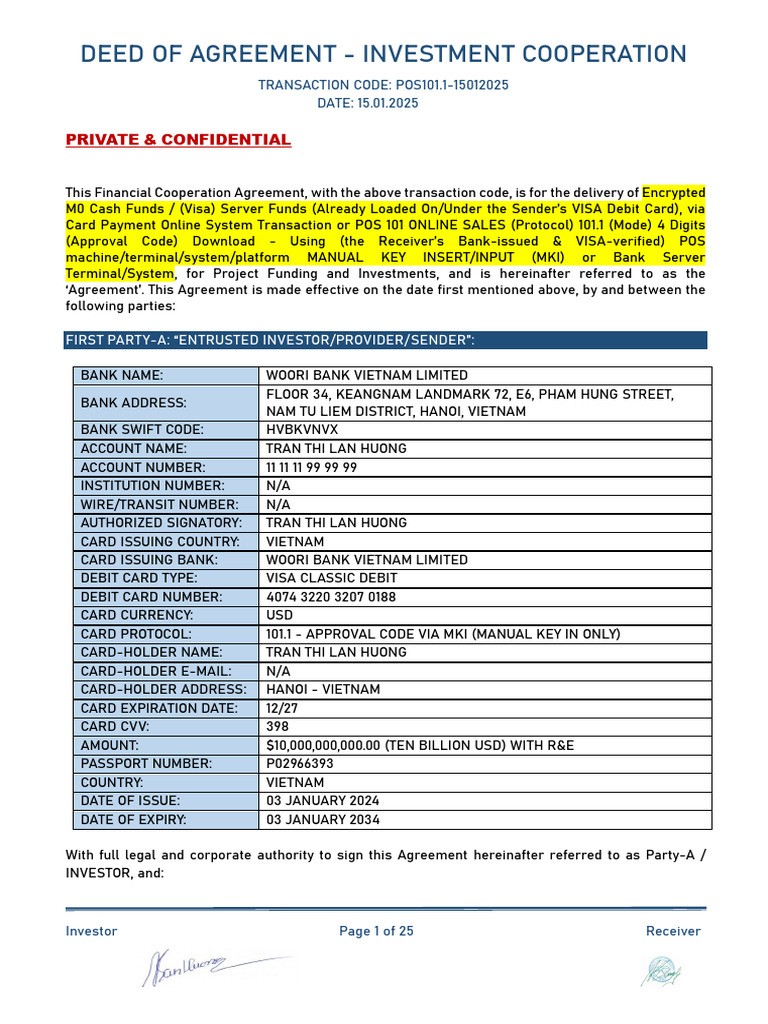 Doa For Protocol 101.1 (Online 4-Digit Approval Code - Download Via Pos ...