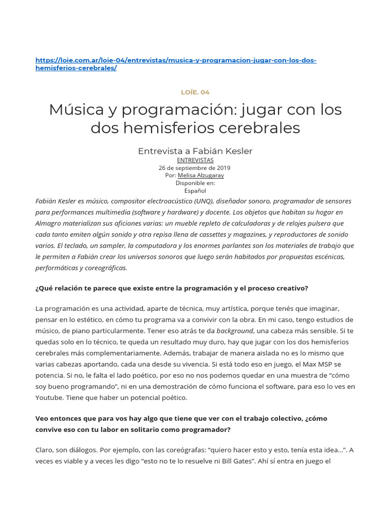 Musica y Programación - Kesler | PDF | Software | Bailes