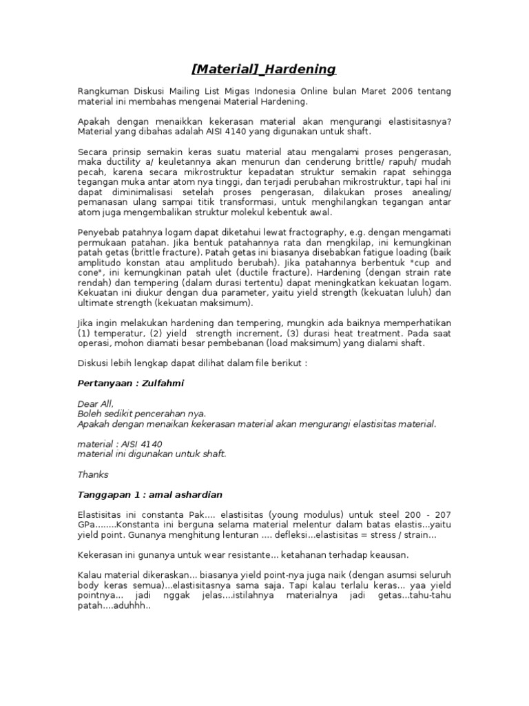 Proses Hardening Material AISI 4140 | PDF | Sains & Matematika