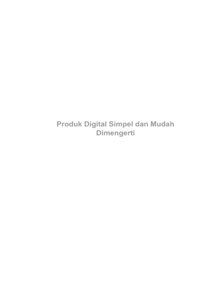 Pengertian dan Contoh Produk Digital | PDF