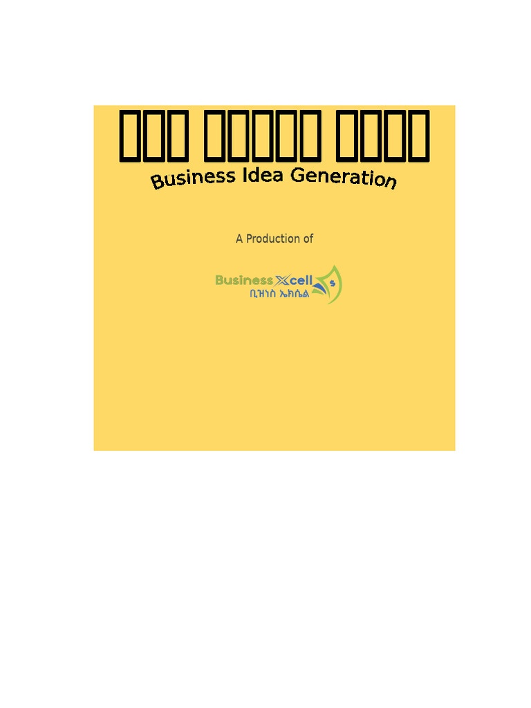 Business Idea Generation | PDF