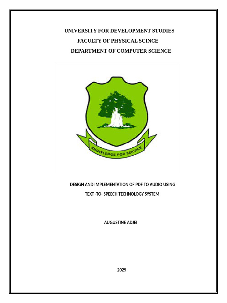 University For Development Studies Proposal Text To Speech | PDF ...