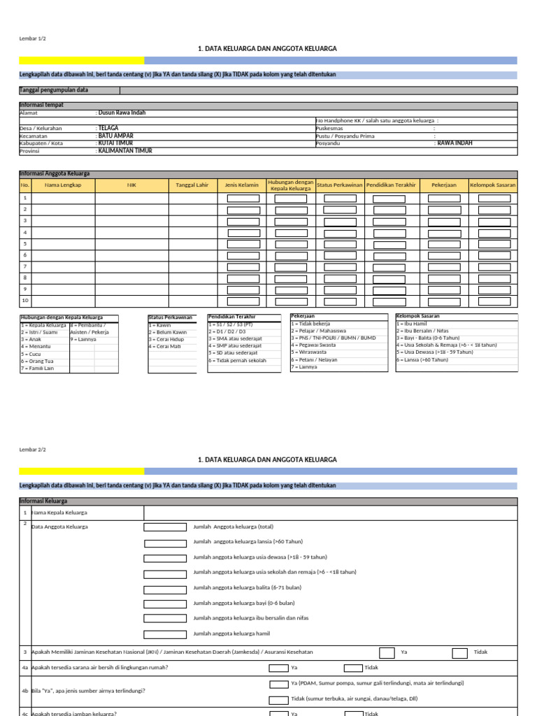 Form Kunjungan Rumah | PDF
