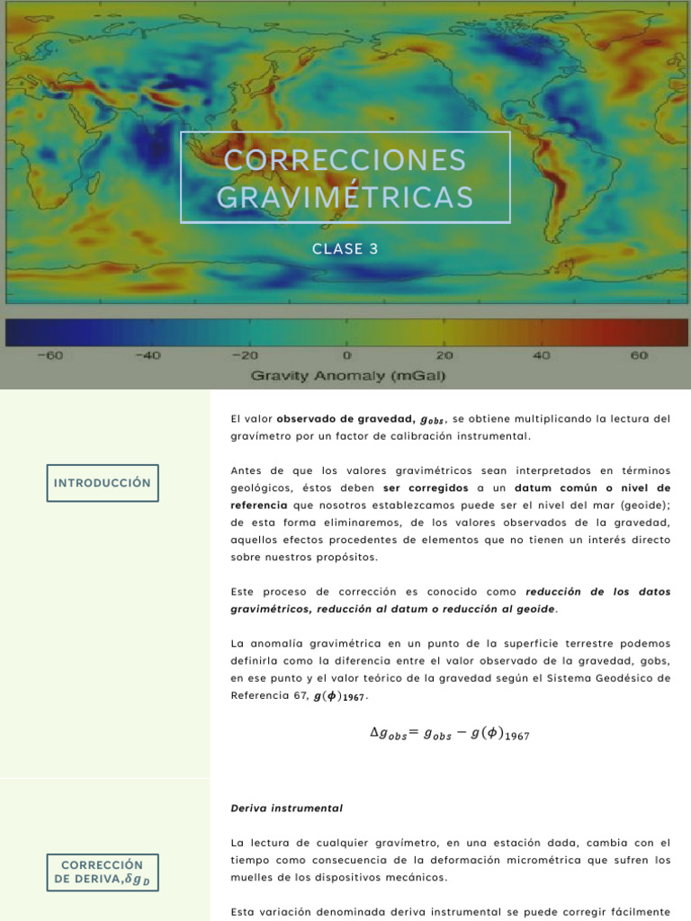 Correcciones Gravimétricas en Geología | PDF | Gravedad | Latitud