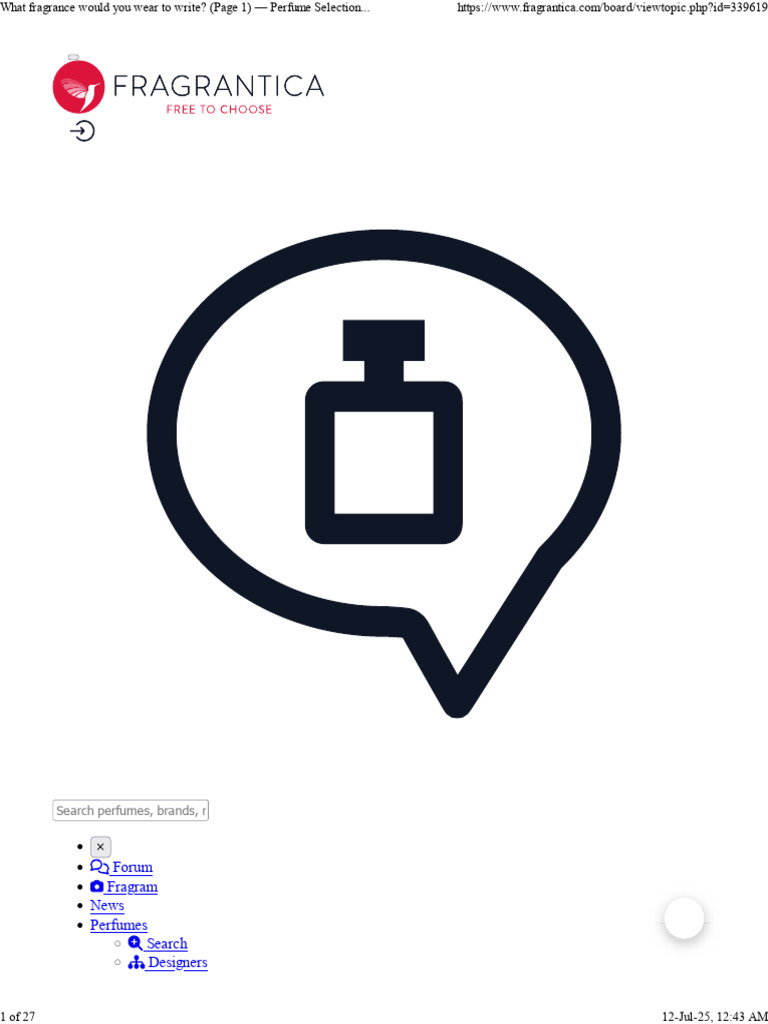 Fragrance Choices for Writing | PDF | Perfume | Perfumery