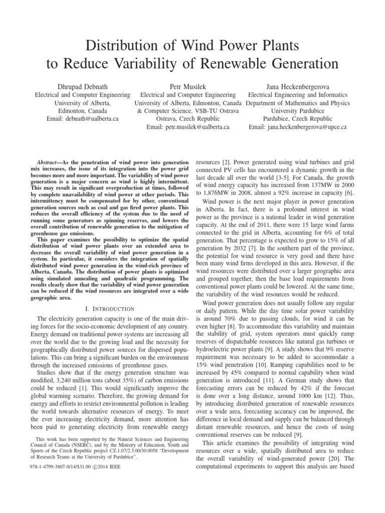 Optimizing Wind Power Distribution | PDF | Wind Power | Coefficient Of ...
