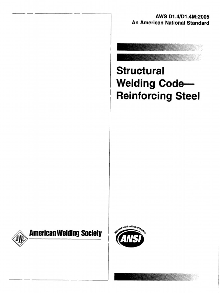 AWS D1.4D1.4M 2005 - Structural Welding Codes | PDF