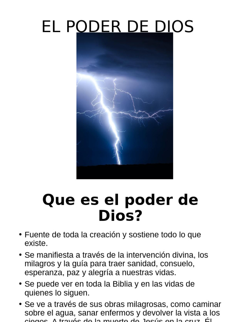 El Poder Infinito de Dios | PDF | Dios | Milagro