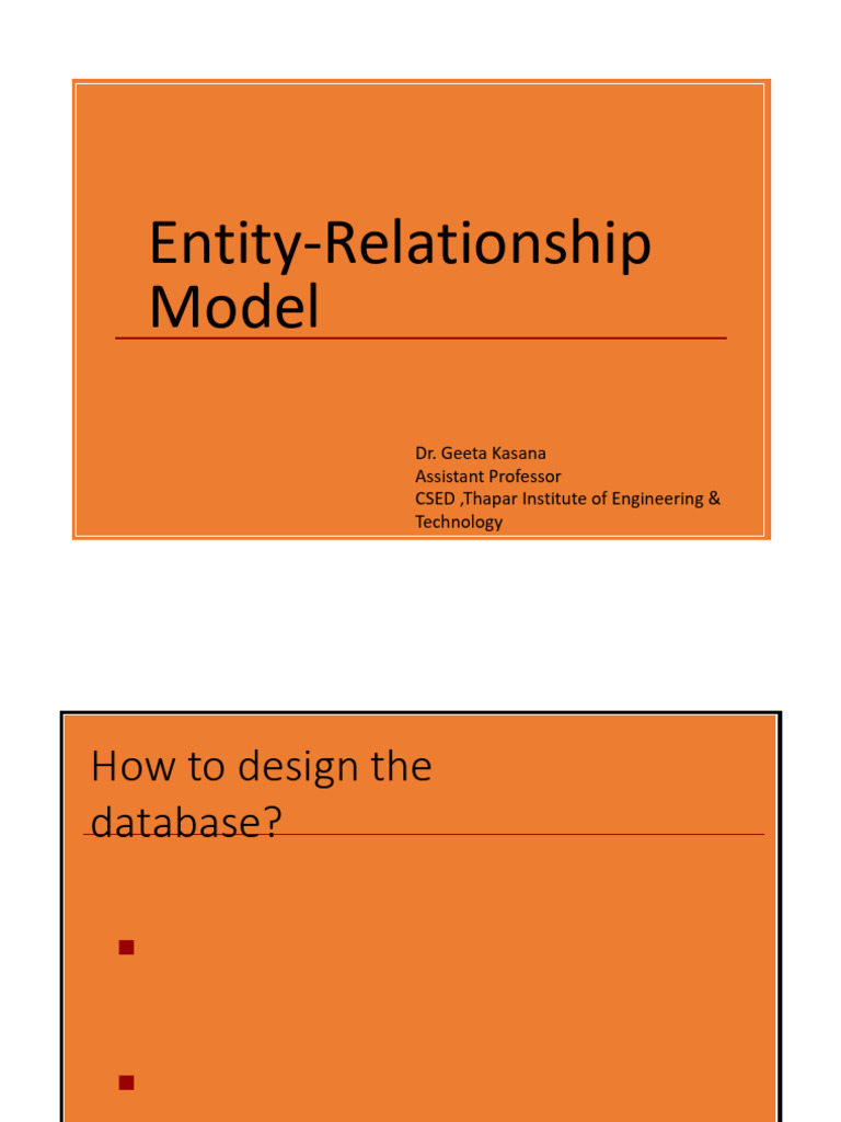 L04 - DBMS Architecture (E-R Models) | PDF | Conceptual Model | Databases