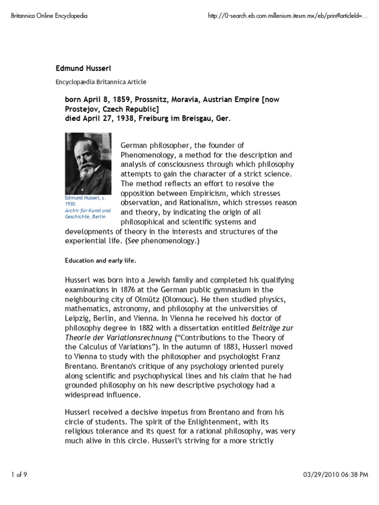 Husserl Phenomenology | PDF | Edmund Husserl | Phenomenology (Philosophy)