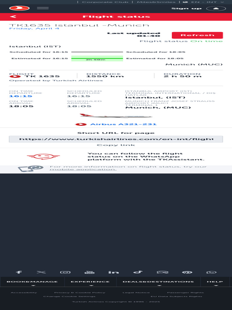 Turkish Airlines Flight Status Update | PDF | Airlines | Transport