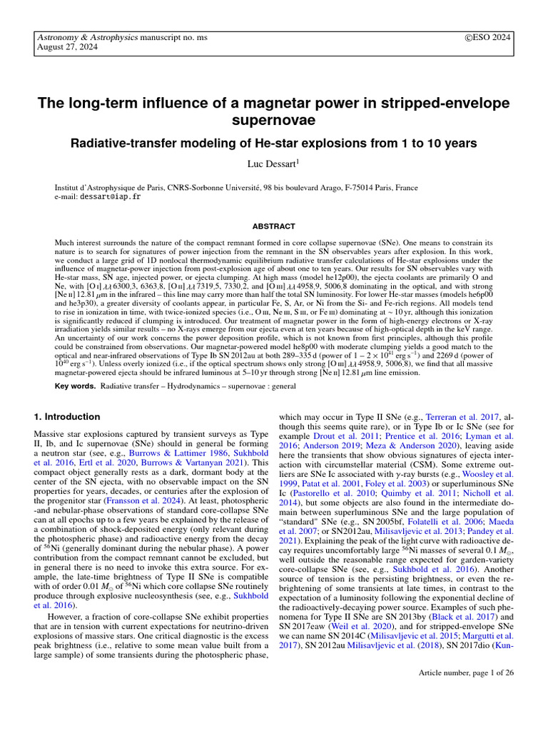 The Long-Term Influence of A Magnetar Power in Stripped-Envelope Supernovae - Radiative-Transfer ...