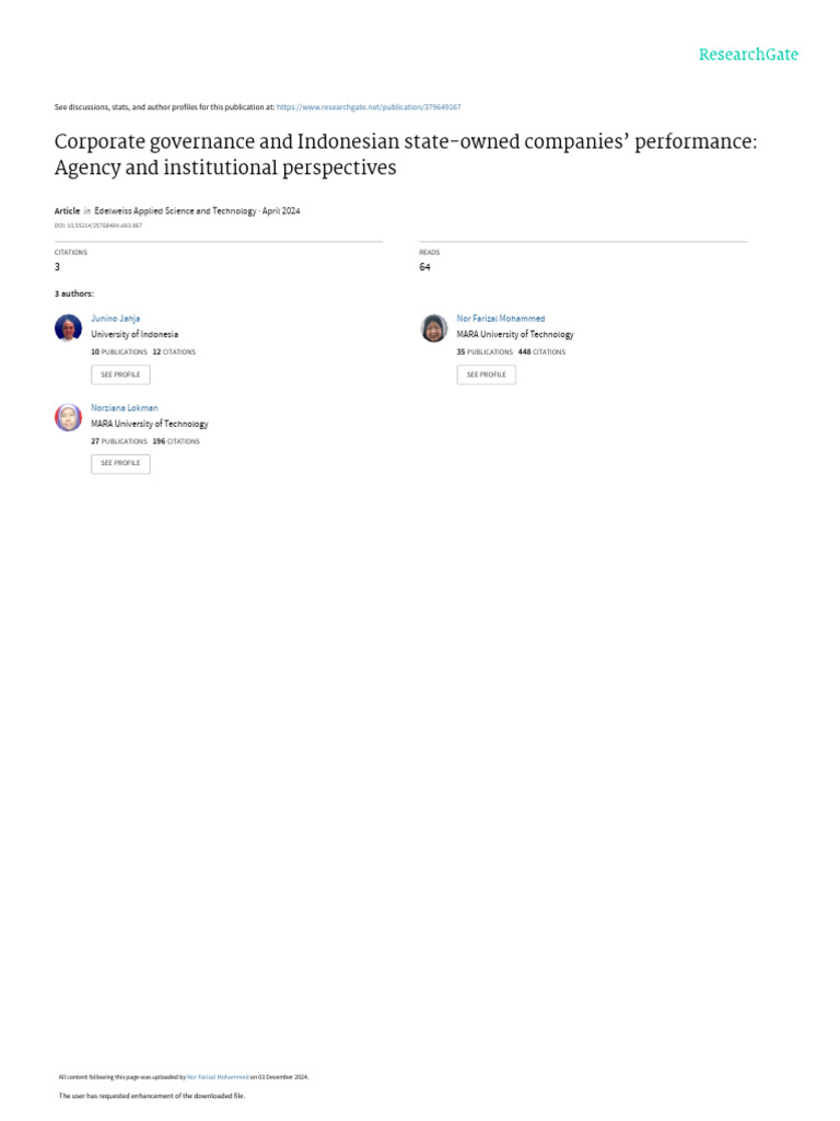 Corporate Governance and Indonesian 2024 | PDF | Governance | Corporate Governance