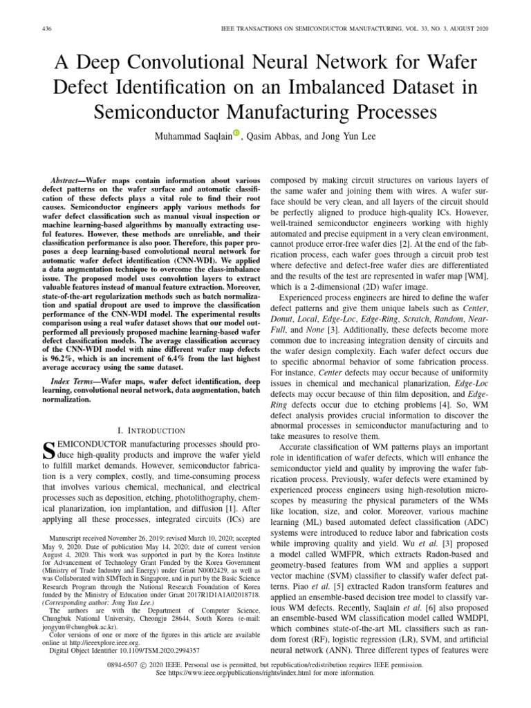 A Deep Convolution Al Neural Network For Wafer | PDF | Deep Learning | Semiconductor Device ...