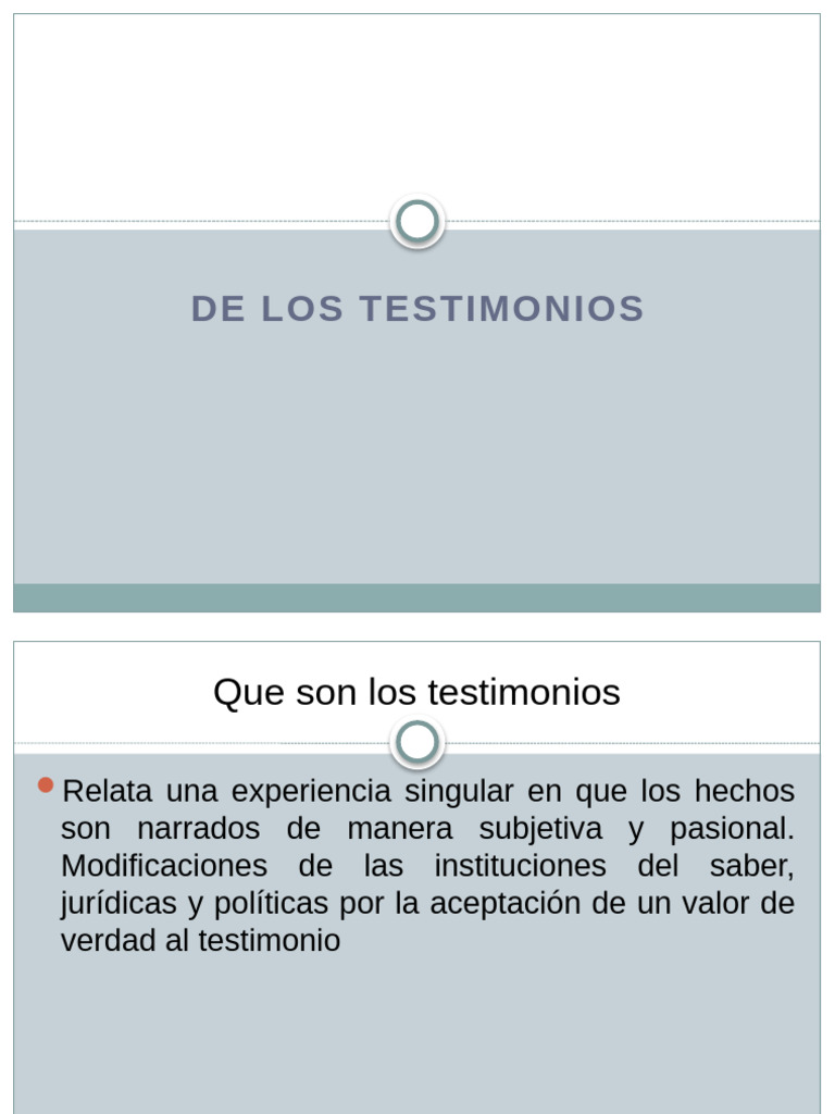5 de Los Testimonios | PDF | Testimonio | Derecho Civil (Common Law)