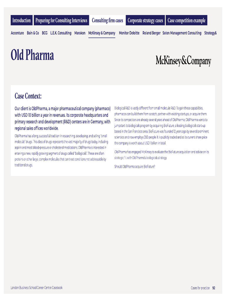 McKinsey - Old Pharma | PDF