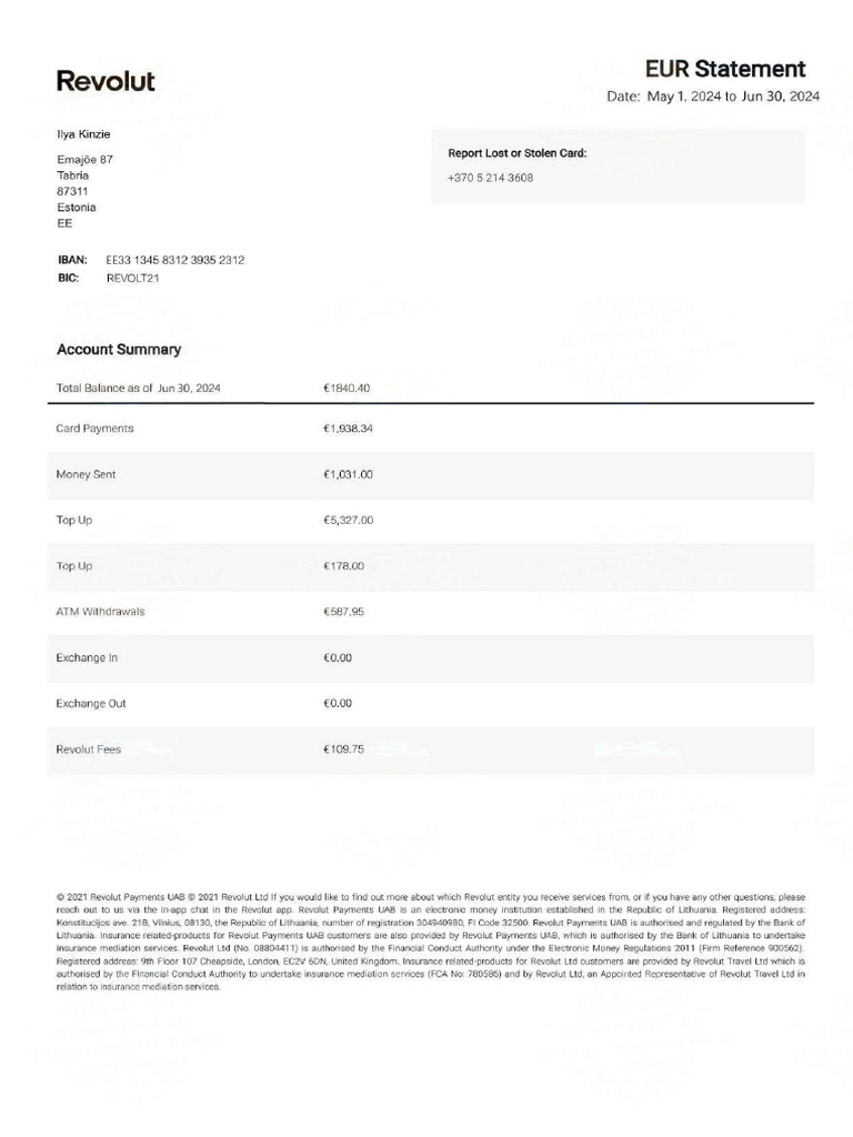 Revolut Statement 4 | PDF