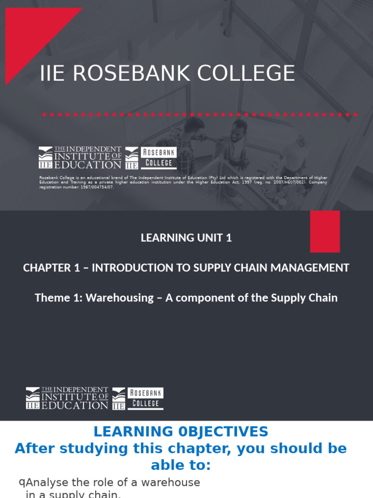Learning Unit 1 - Chapter 1 (Theme 1) | PDF | Warehouse | Supply Chain