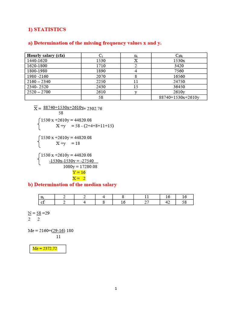 Solution of Statistics (HND 2023) | PDF