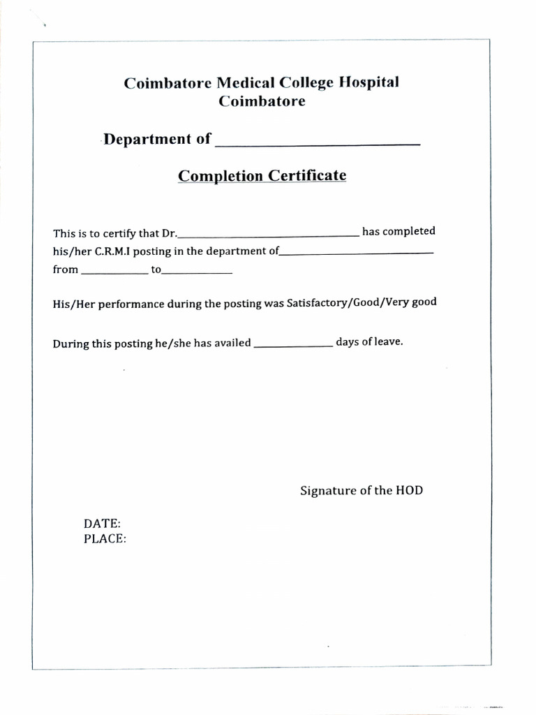 CRMI Completion Certificate for Dr. | PDF