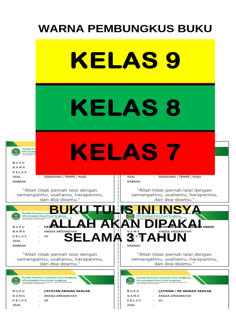 Buku Catatan Pelajaran Angga Ardiansyah | PDF