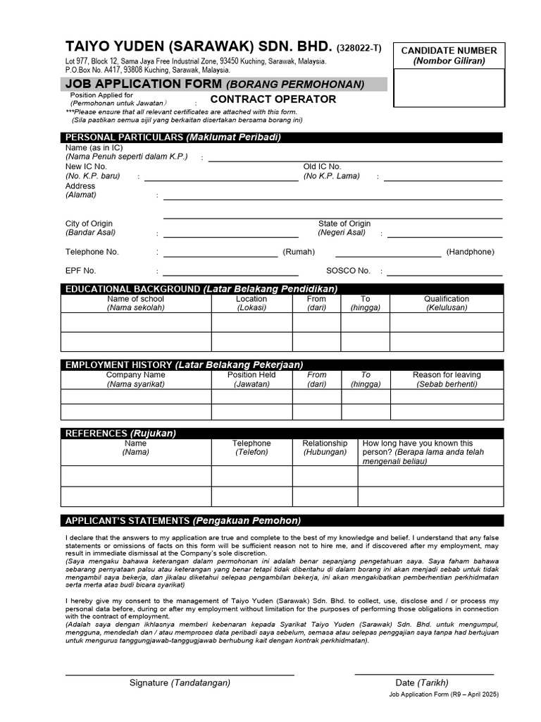 Borang Permohonan & Recruitment Checklist | PDF | Business