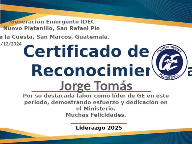Diploma de Reconocimiento | PDF