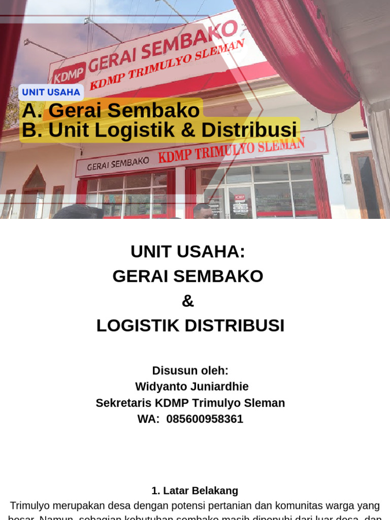 Unit Usaha Gerai Sembako | PDF