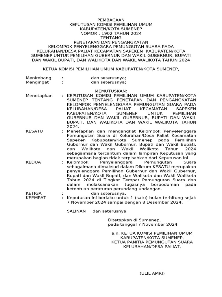 Baca Keputusan KPPS | PDF