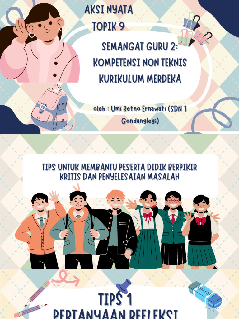 AKSI NYATA TOPIK 9 (1) Semangat Guru Kom (Etensi Non Teknis Kurikulum Merdeka | PDF
