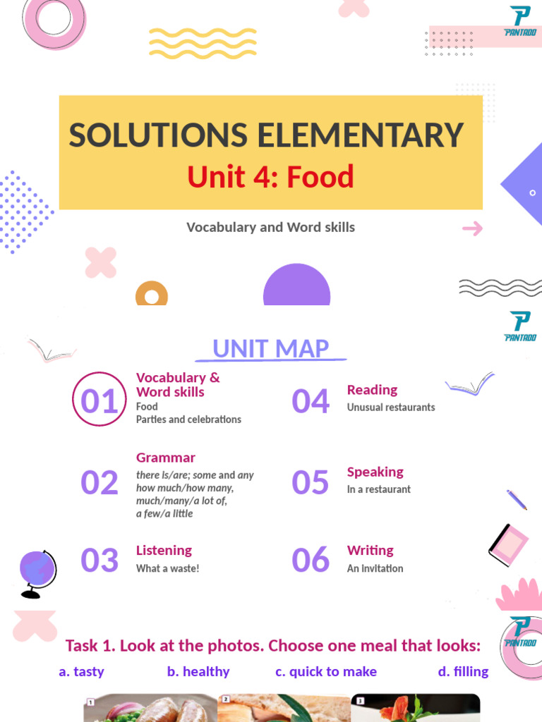 Solutions Elementary - Unit 4A - Food (Vocabulary and Word Skills ...