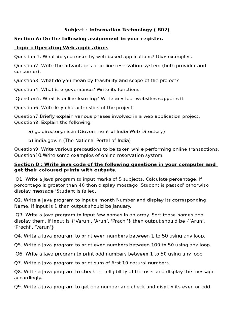 Xii Holiday Homework | PDF