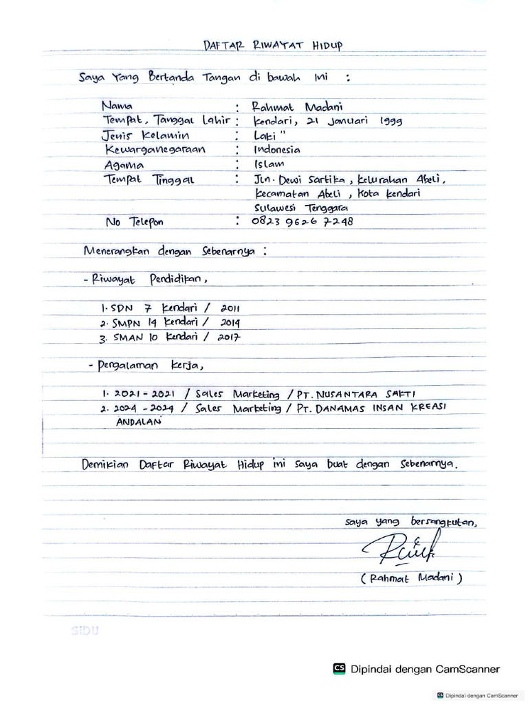 CV - Rahmat Madani - Staff Marketing | PDF