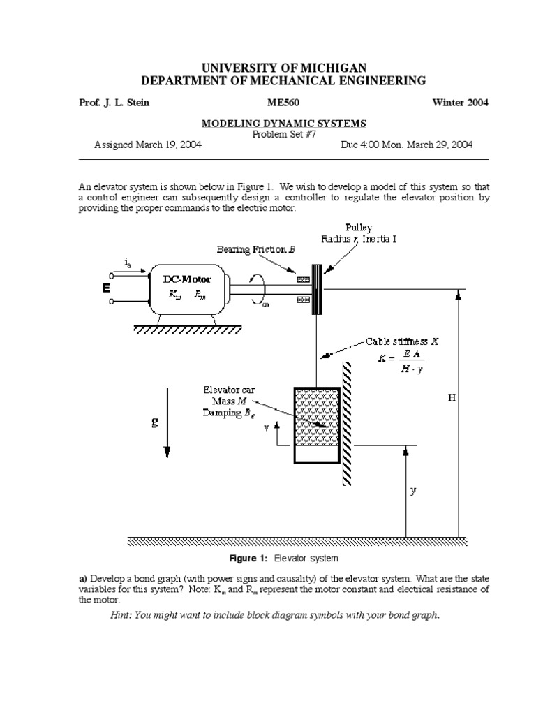 Elevator System Pdf Applied And Interdisciplinary Physics